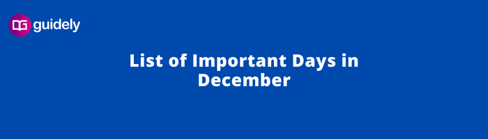 Important Days in December 2025 PDF: International, National